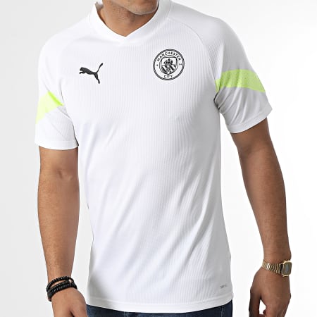 Puma - Tee Shirt Col V Manchester City 767748 Blanc ...