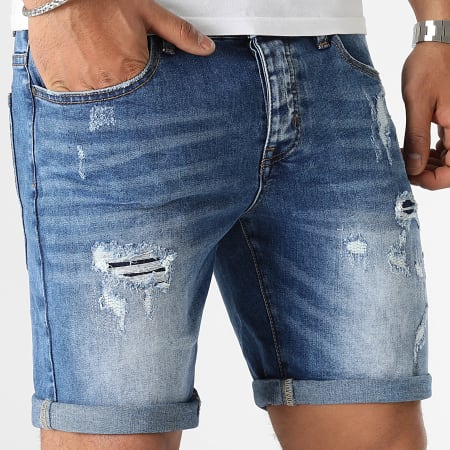 LBO - Short Jean Avec Destroy 0209 Denim Bleu Medium ...