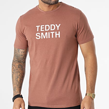 Teddy Smith - Tee Shirt Ticlass Basic Marron Clair ...
