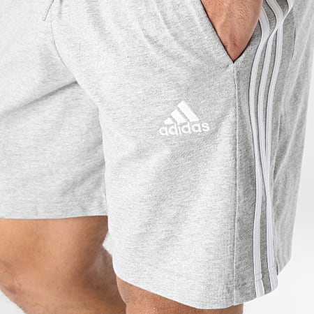 Adidas Sportswear - Short Jogging A Bandes 3 Stripes IC9380 Gris Chiné ...