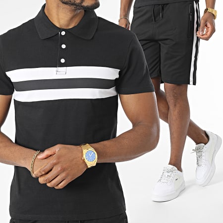Zayne Paris - Ensemble Polo Manches Courtes Et Short Jogging A Bandes ...