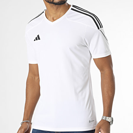 Adidas Performance - Tiro 23 HR4610 Camiseta blanca con cuello en V y ...