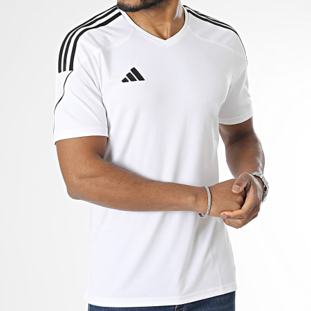 Adidas Performance - Tiro 23 HR4610 Camiseta blanca con cuello en V y ...
