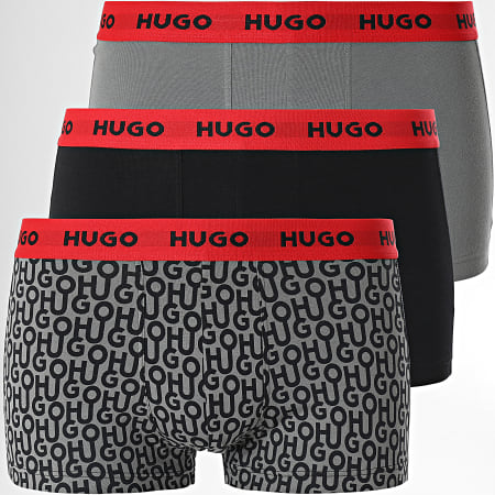 HUGO - Lot De 3 Boxers 50480170 Noir Gris - LaBoutiqueOfficielle.com