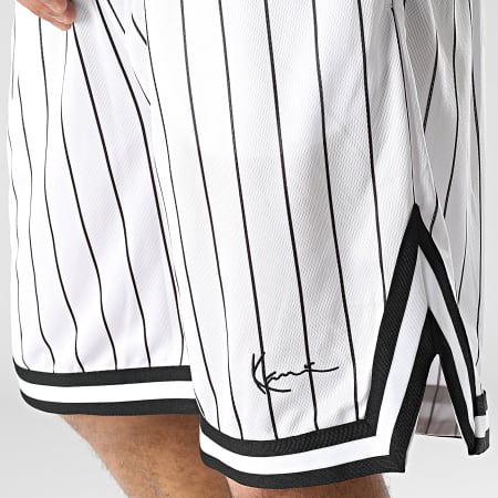 Karl Kani - Short Jogging Small Signature Pinstripe 6014921 Blanc ...