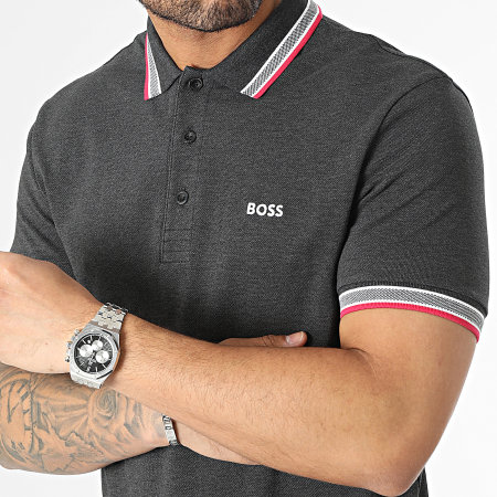BOSS Polo Manches Courtes Paddy 50468983 Gris Anthracite Chine LaBoutiqueOfficielle