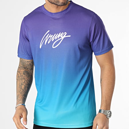 Wrung - Tee Shirt Gradient Violet Turquoise Dégradé ...