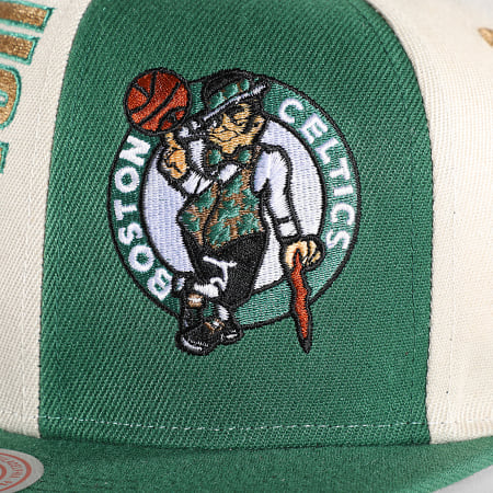Mitchell and Ness - Casquette Snapback Pop Panel Boston Celtics Beige ...