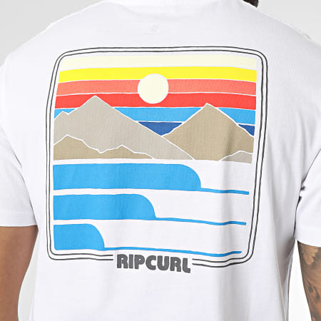 Rip Curl - Tee Shirt Surf Revivial Sunset 04IMTE Blanc - LaBoutiqueOfficielle.com