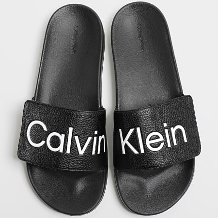 Calvin Klein - Claquettes Adjustable Pool Slide Mono 0957 Ck Black ...