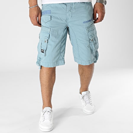 Geographical Norway - Short Cargo Bleu Clair - LaBoutiqueOfficielle.com