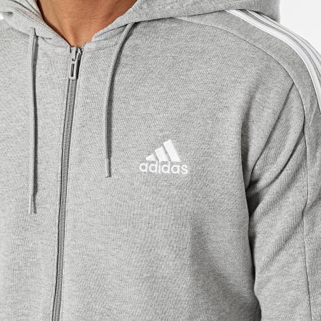 Adidas Sportswear - Sweat Zippé Capuche A Bandes 3 Stripes IC9833 Gris ...