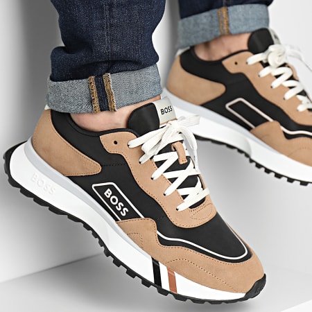 BOSS - Baskets Jonah Runner 50498907 Open Brown - LaBoutiqueOfficielle.com