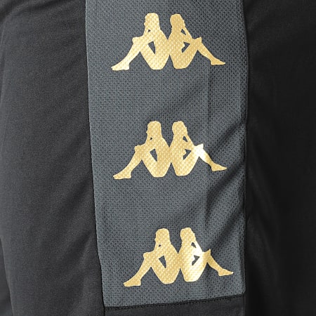 Kappa - Short Jogging A Bandes Gondo 351F5XW Noir Doré ...