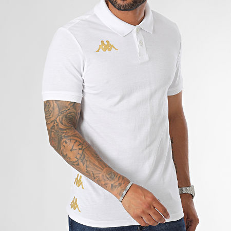 Kappa - Polo Manches Courtes Gastio 351G56W Blanc Doré ...