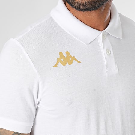 Kappa - Polo Manches Courtes Gastio 351G56W Blanc Doré ...