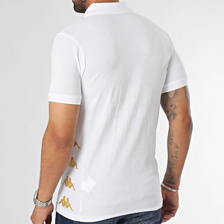 Kappa - Polo Manches Courtes Gastio 351G56W Blanc Doré ...