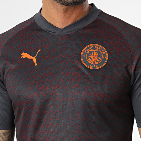 Puma - Maillot De Foot Slim Manchester City Training Gris Anthracite ...