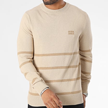 Jack And Jones - Pull Cotwill Beige - LaBoutiqueOfficielle.com