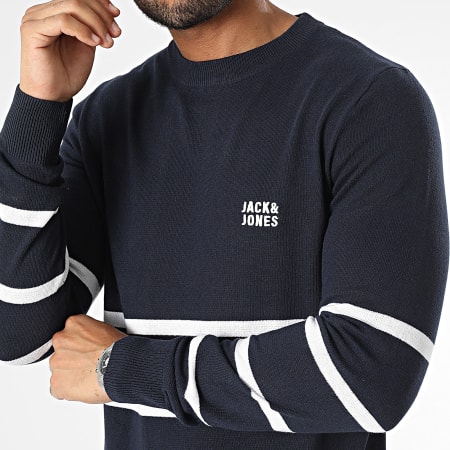 Jack And Jones - Pull Cotwill Bleu Marine - LaBoutiqueOfficielle.com