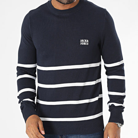 Jack And Jones - Pull Cotwill Bleu Marine - LaBoutiqueOfficielle.com