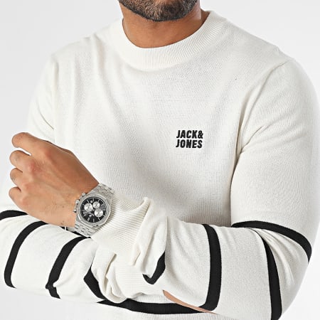Jack And Jones - Pull Cotwill Blanc - LaBoutiqueOfficielle.com