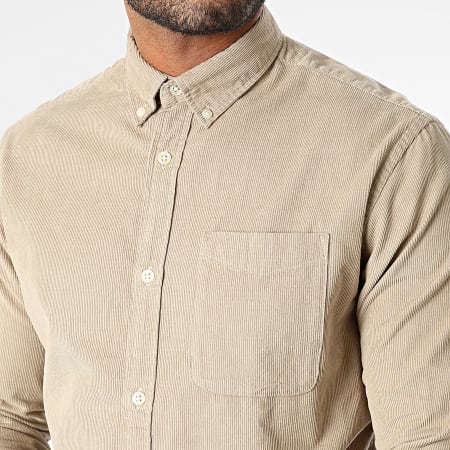 Jack And Jones - Chemise Manches Longues Classic Cord Beige ...