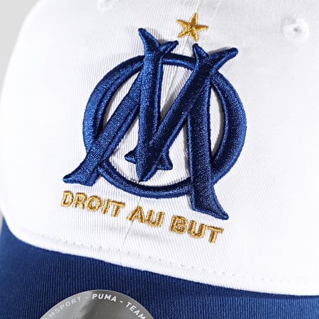 Puma - Casquette Team Cap OM Blanc Bleu Roi - LaBoutiqueOfficielle.com