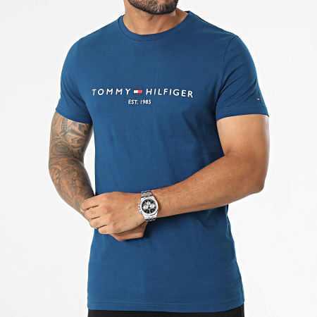 Tommy Hilfiger - Tee Shirt Slim Logo 1797 Bleu Marine ...