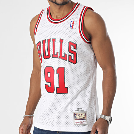 Mitchell and Ness - Maillot De Basketball Chicago Bulls Blanc Rouge ...