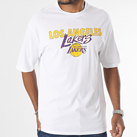 New Era - Tee Shirt Team Script Los Angeles Lakers 60416337 Blanc ...