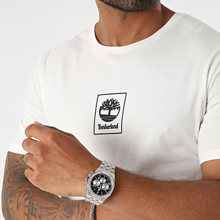 Timberland - Tee Shirt Stack Logo A69AW Beige - LaBoutiqueOfficielle.com