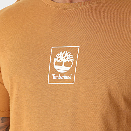 Timberland - Tee Shirt Stack Logo A69AW Camel - LaBoutiqueOfficielle.com