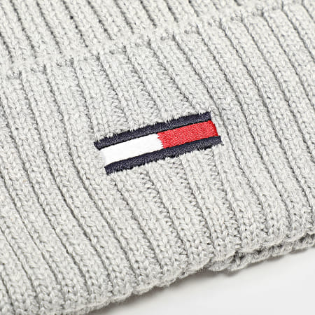 Tommy Jeans - Bonnet Flag Rib 1693 Gris - LaBoutiqueOfficielle.com