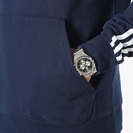 Adidas Originals - Sweat Capuche A Bandes 3 Stripes IL2489 Bleu Marine ...