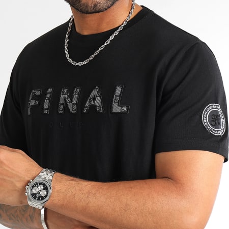 Final Club - Tee Shirt Blue Broderie Damier 1122 Noir ...