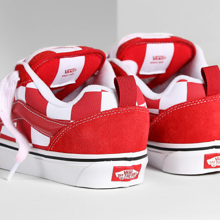 Vans - Knu Skool Zapatillas 9QCRED1 Mega Check Rojo - Ryses