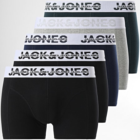 Jack And Jones - Lot De 5 Boxers Dallas Noir Bleu Marine Vert ...