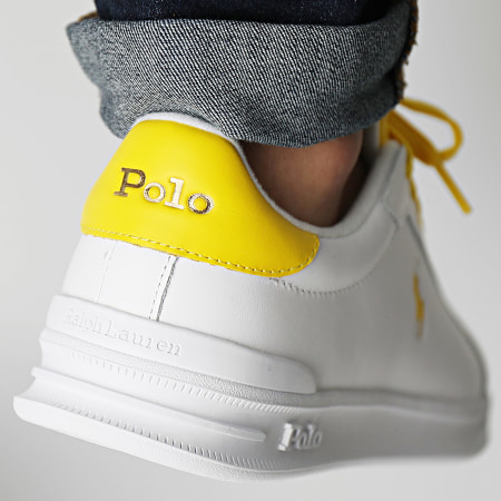 Polo Ralph Lauren - Baskets Heritage Court II Blanc Jaune ...