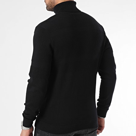 Jack And Jones - Pull Col Roulé Chris Noir - LaBoutiqueOfficielle.com