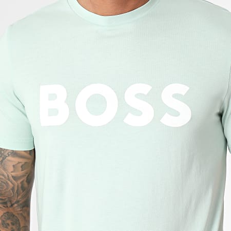 BOSS - Tee Shirt Col Rond 50481923 Vert Clair - LaBoutiqueOfficielle.com