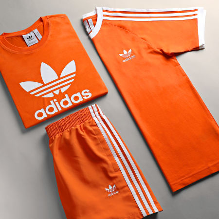 Adidas Originals - Tee Shirt 3 Stripes IM9382 Orange ...