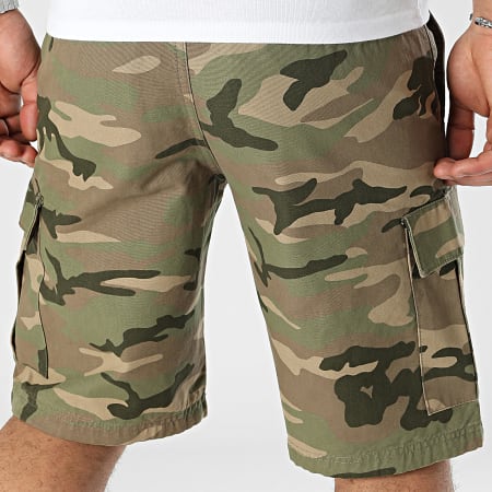 Jack And Jones - Short Cargo Cole Barkley Beige Vert Kaki Camouflage ...