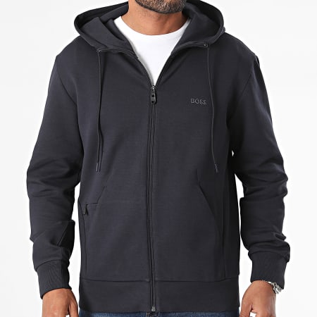 BOSS - Sweat Zippé Capuche Saggy 50506161 Bleu Marine ...