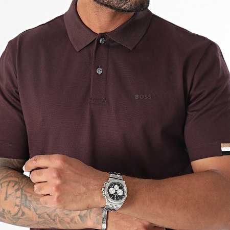 BOSS - Polo Manches Courtes Parlay 147 50467113 Marron Foncé ...