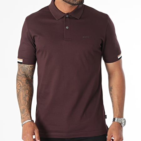 BOSS - Polo Manches Courtes Parlay 147 50467113 Marron Foncé ...