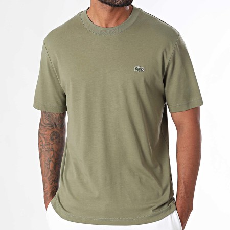 Khaki green lacoste t shirt store