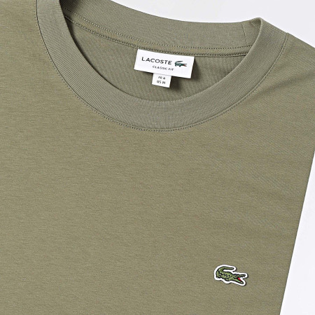 Tee Shirt Logo Brode Crocodile Classic Fit Vert Kaki Clair