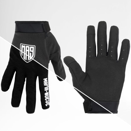 MA9 Mafia Nueve - Gants Logo Noir Réfléchissant - LaBoutiqueOfficielle.com