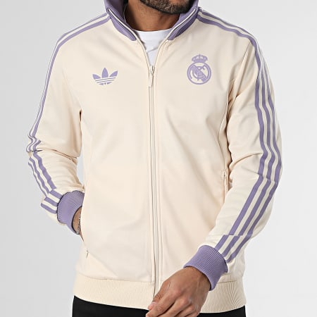 Adidas Originals - Sweat Zippé Real Madrid IY0058 Beige Violet ...